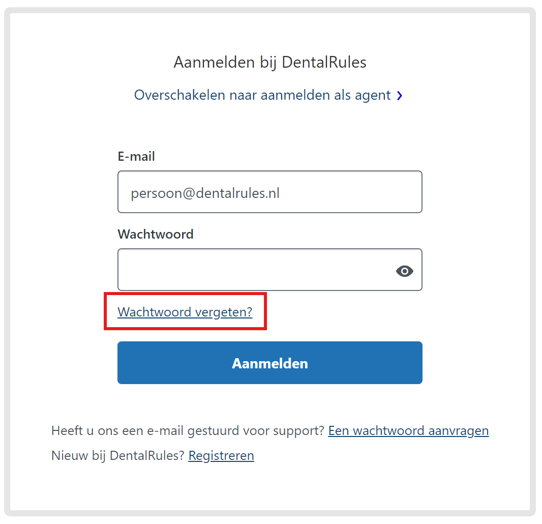 Hoe kan ik me aanmelden voor een account op de supportpagina? – DentalRules